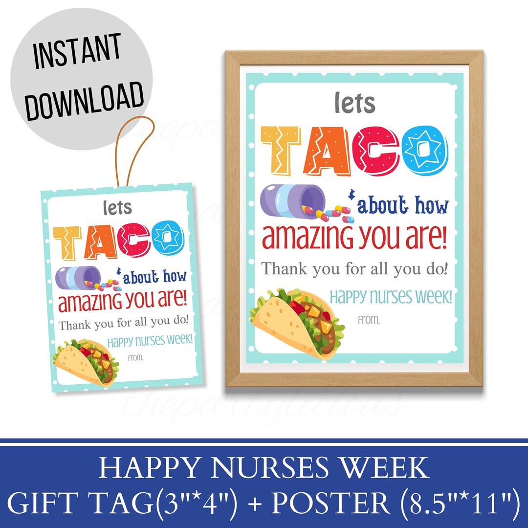 Printable Happy Nurses Week Gift Tags, Happy Nurses Week Appreciation ...