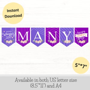 Women's Day Banner Printable, International Women's Day Banner, Happy ...