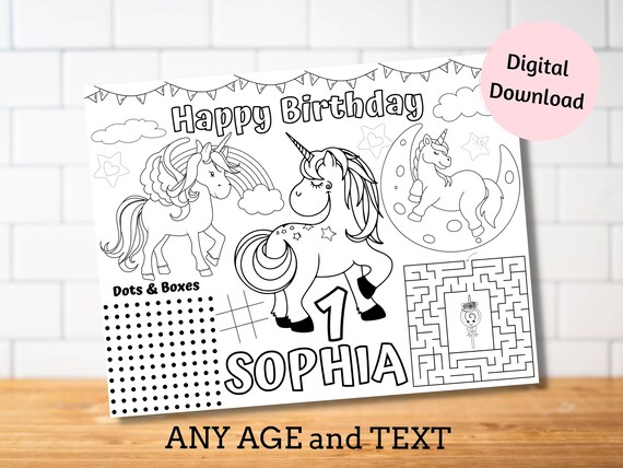 Unicorn Birthday Activity Sheets The Party Aisle™ 134pcs Unicorn