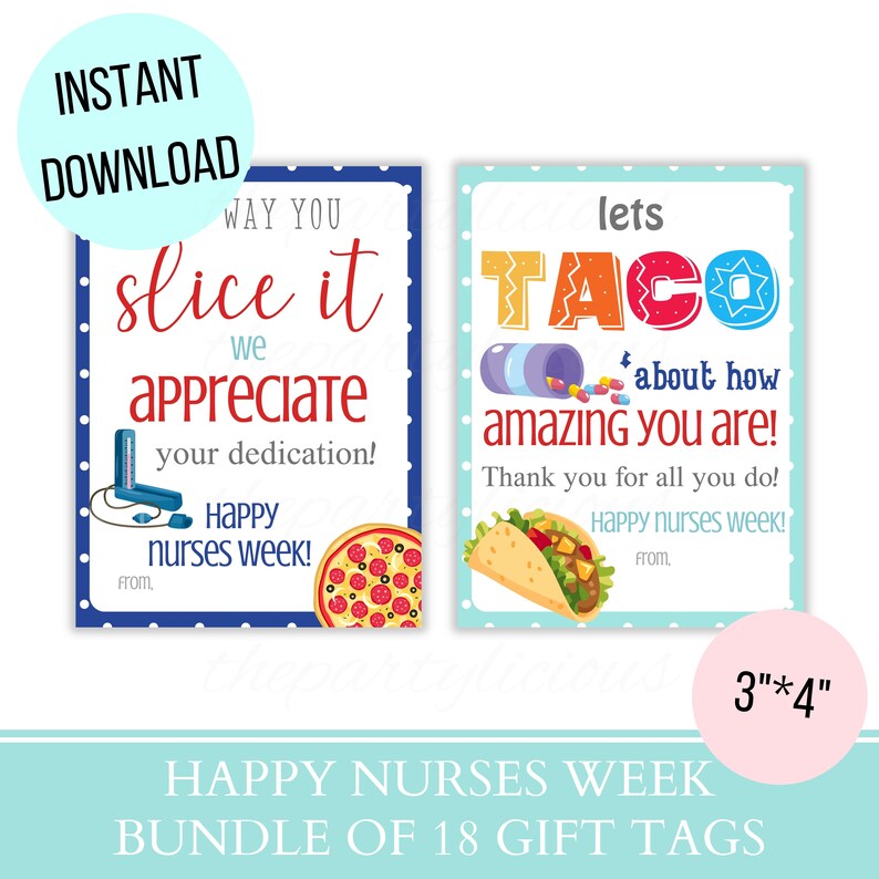 Happy Nurses Week Gift Tags, Nurses Week Appreciation Tags Gift Cards ...