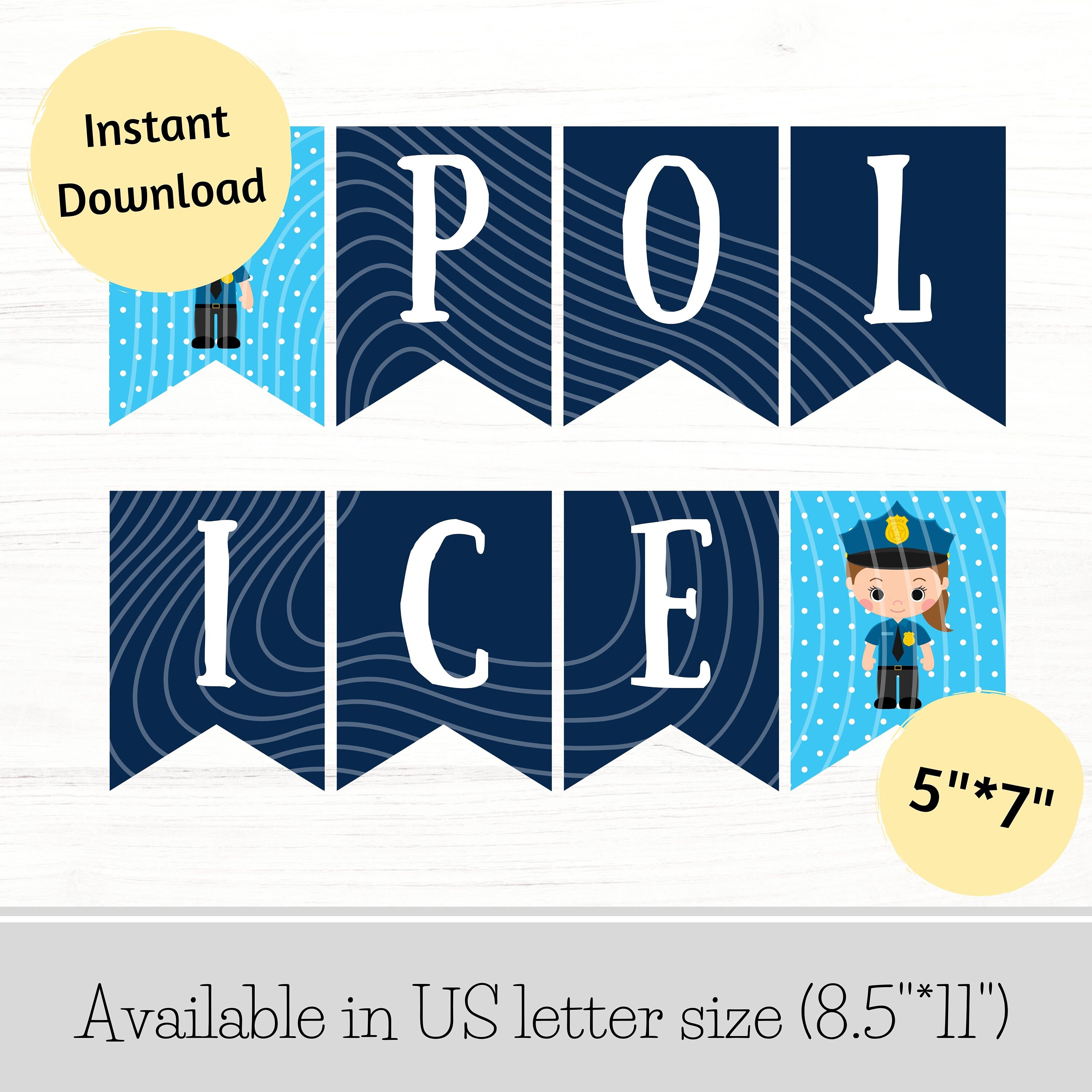 Printable Happy Police Appreciation Week Banner Thank You - Etsy