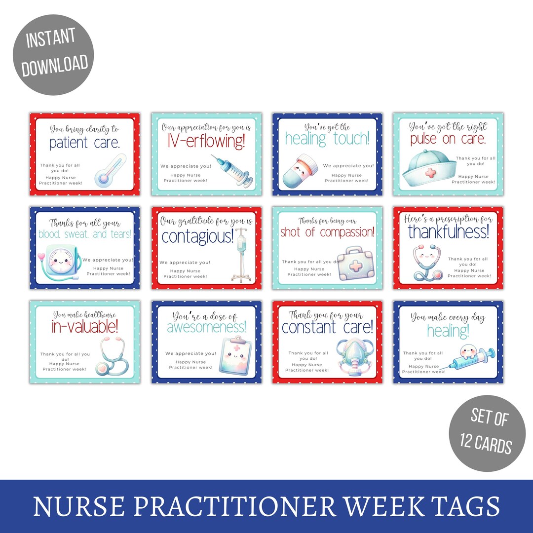 Nurse Practitioner Week Gift Tags, Happy NP Week Gift Cards, Nurse ...