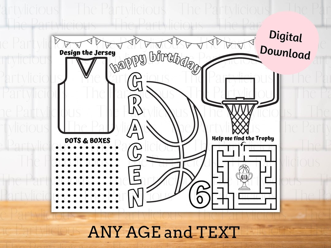 Basketball Coloring Pages, Basketball Activity Sheet, Basketball ...