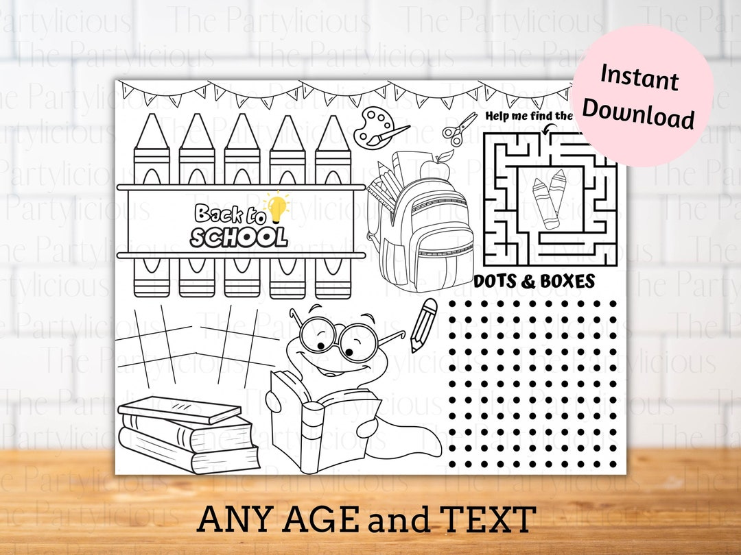 Back to School Activity Sheet, Back to School Coloring Sheet, Back to ...