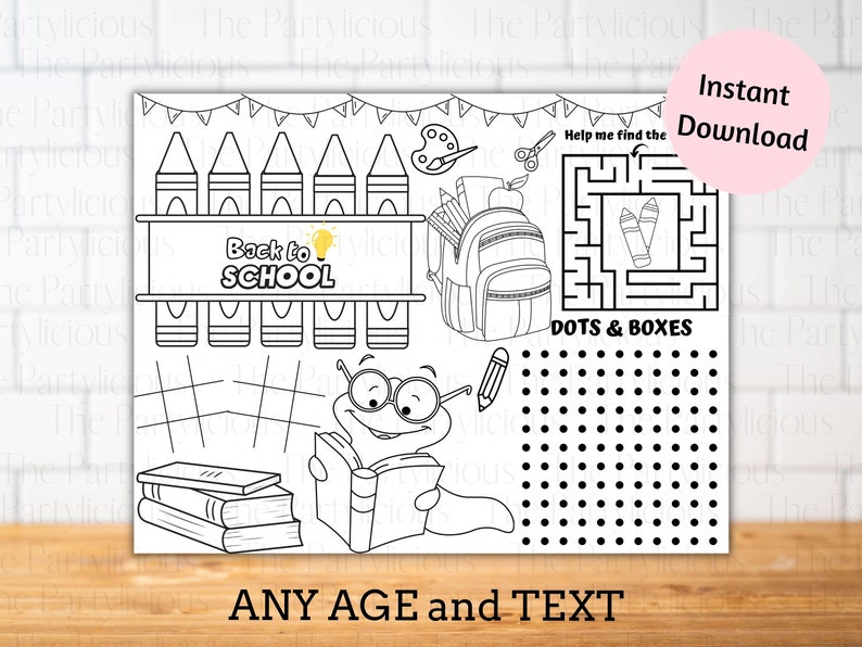 Back to School Activity Sheet Back to School Coloring Sheet - Etsy