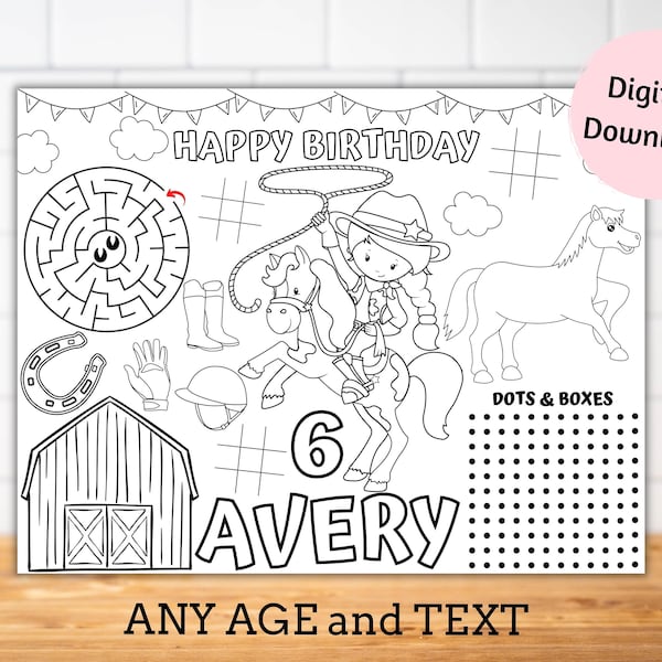 Horse Activity Sheet - Etsy