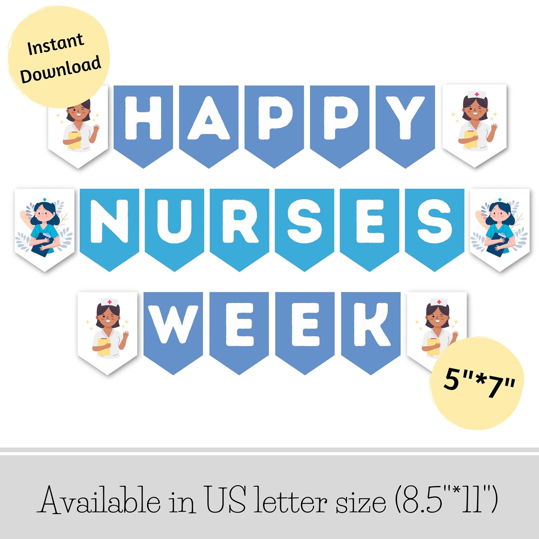 Printable Happy Nurses Week 2023 Banner, Nurse Appreciation Week Decor ...