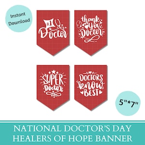 Happy Doctors Day Printable Banner, National Doctors Day Banner ...