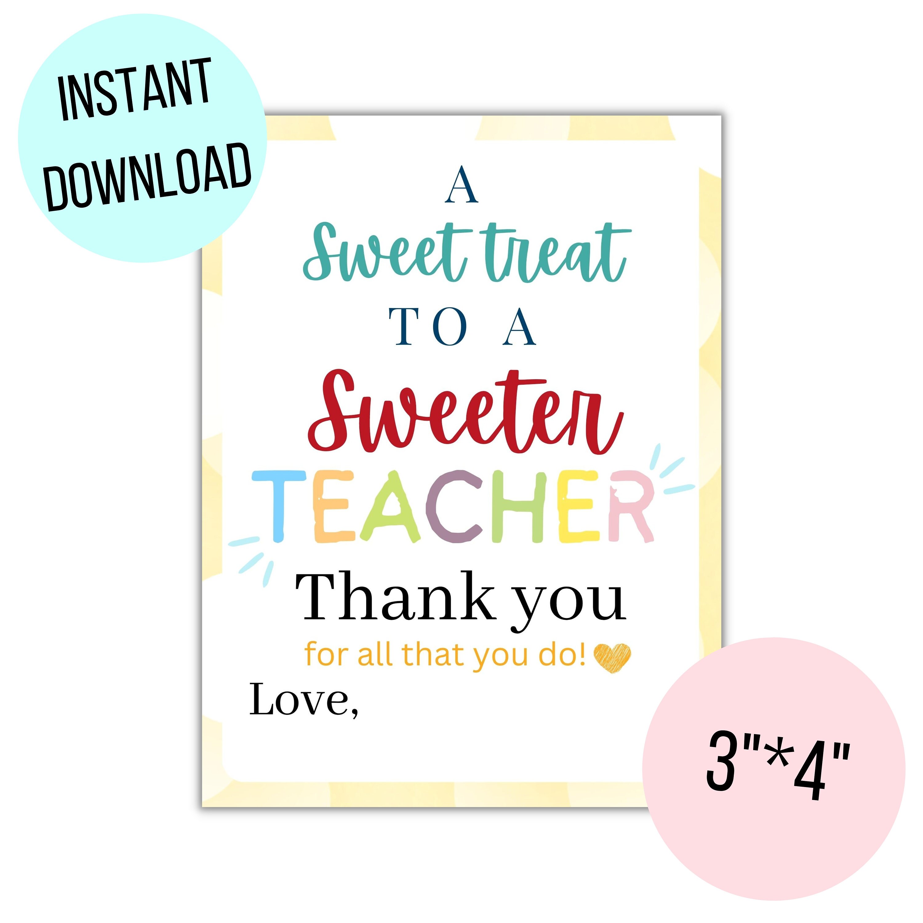 Printable Teacher Appreciation Week Candy Treat Tags Teachers - Etsy