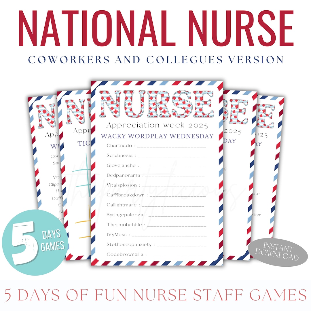 National Nurse Appreciation Week Game Bundle – 5 Days of Fun Hospital ...