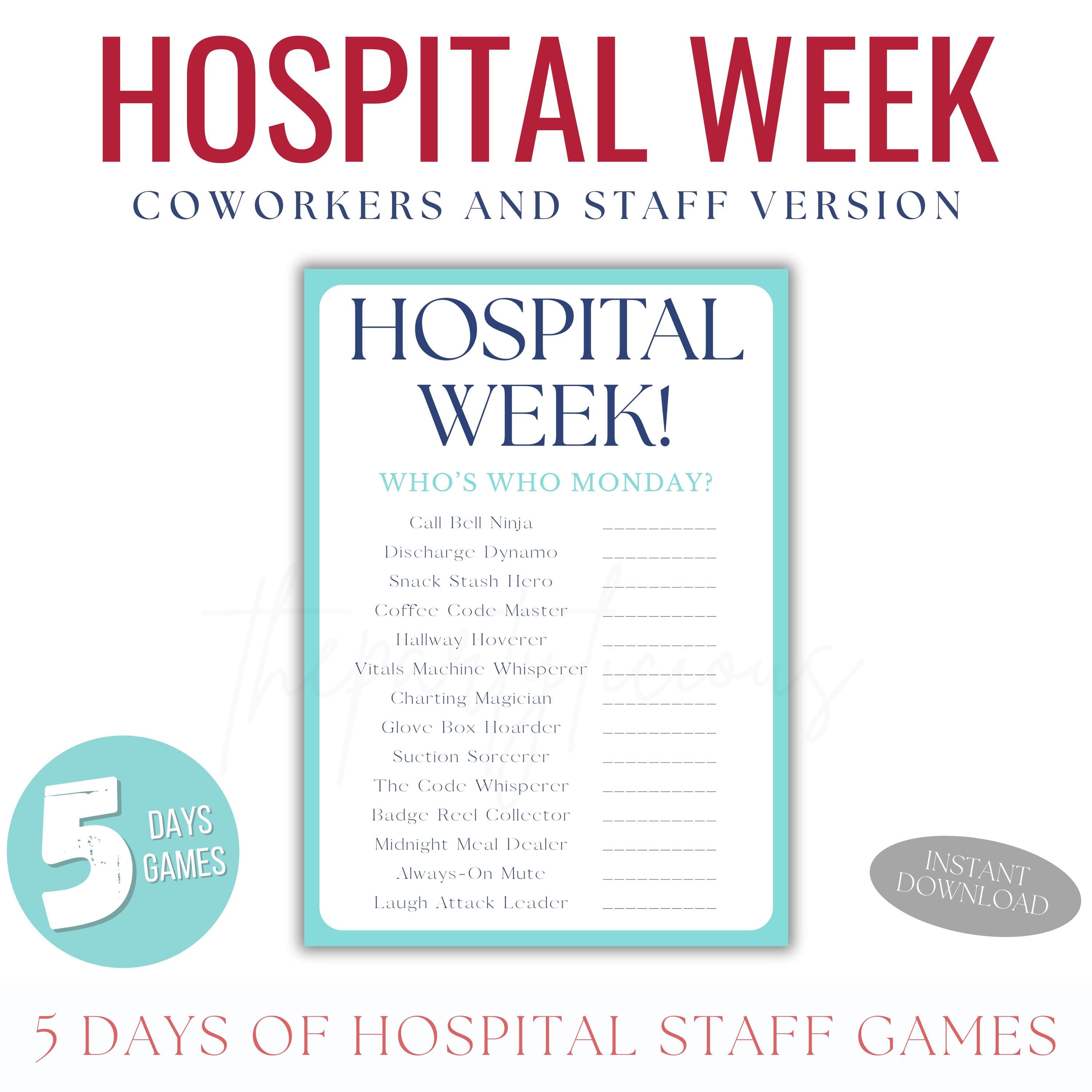 Hospital Week Game Bundle – 5 Days of Fun Games & Activities for ...