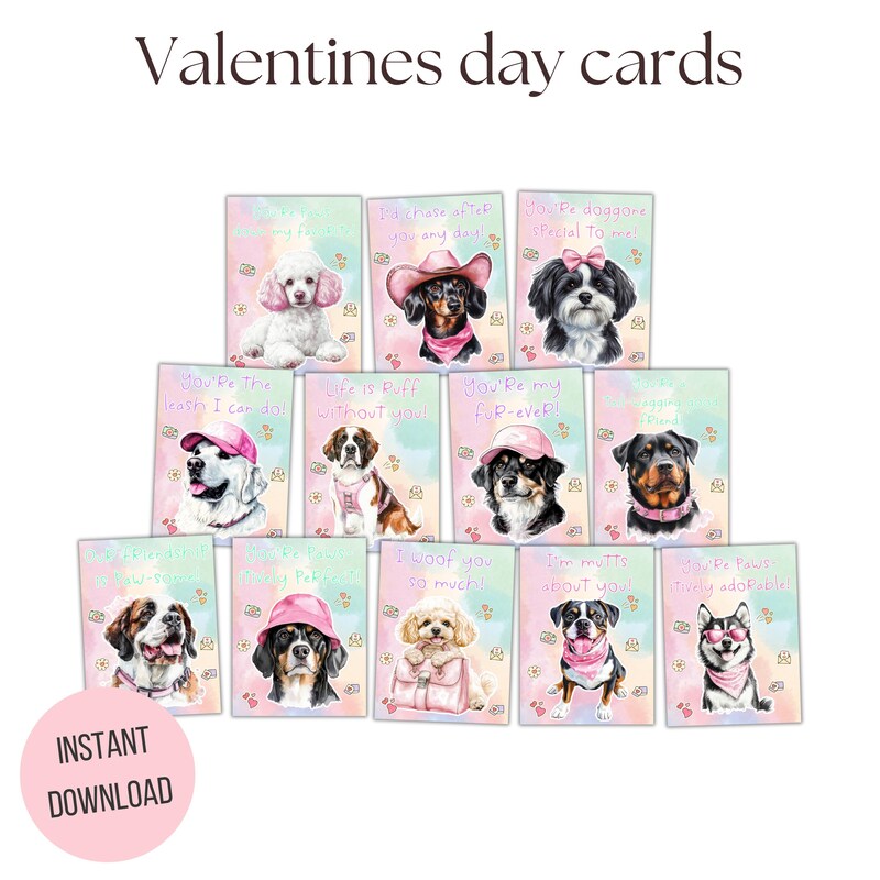 Dog Valentine Card - Etsy