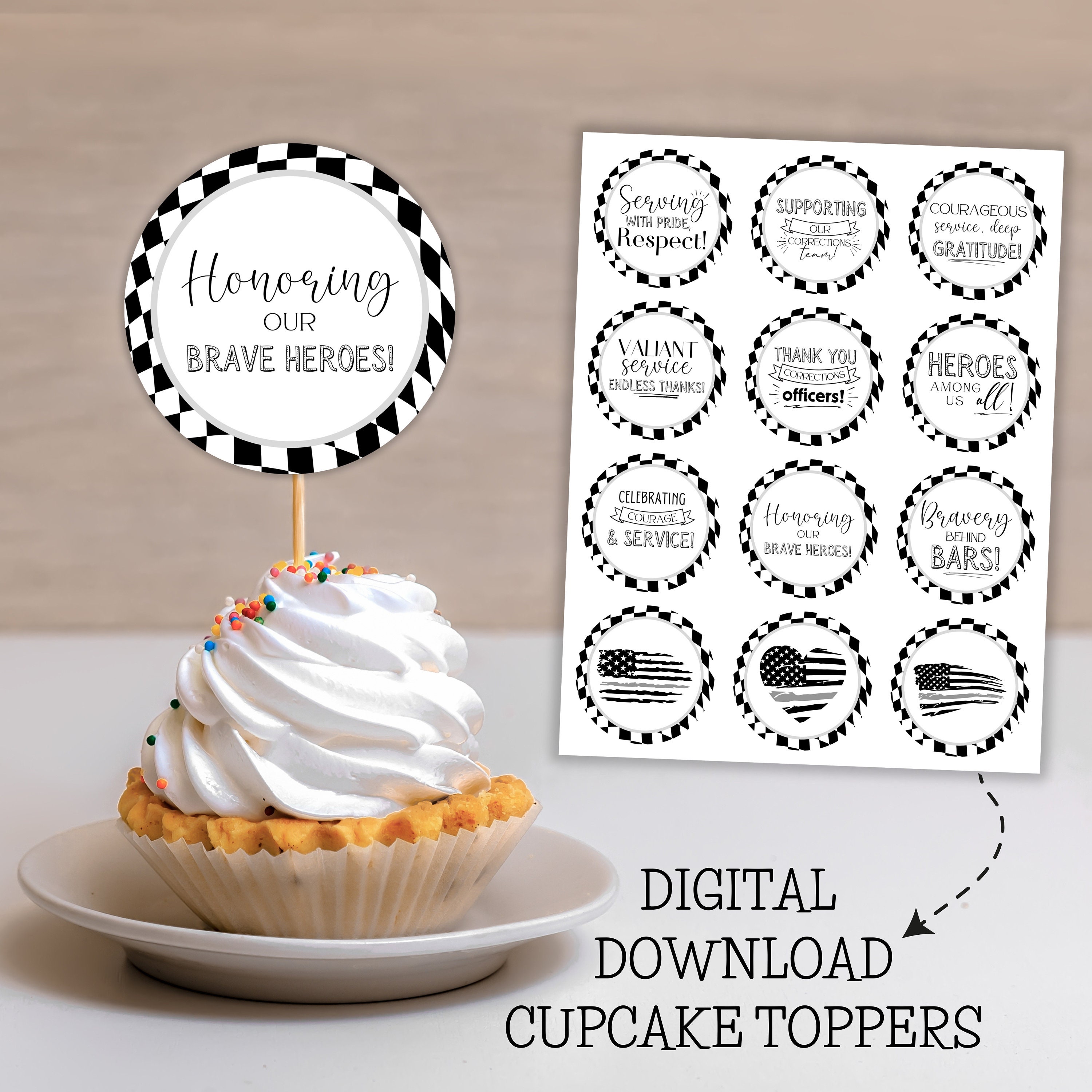 Printable Happy Correctional Officers Week Cupcake Toppers, Happy ...