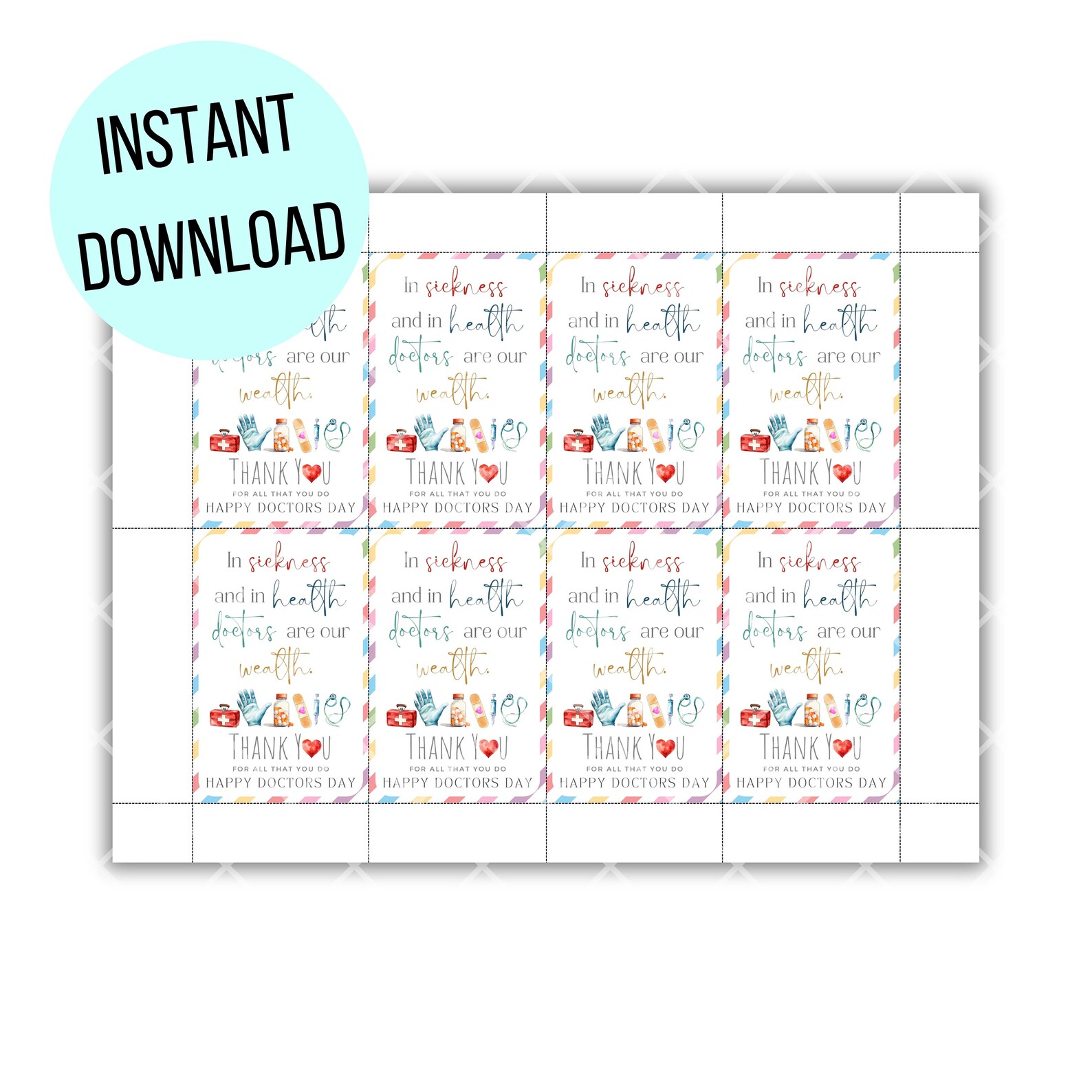 Printable National Doctors Day Gift Tags, Happy Doctors Day Printable ...