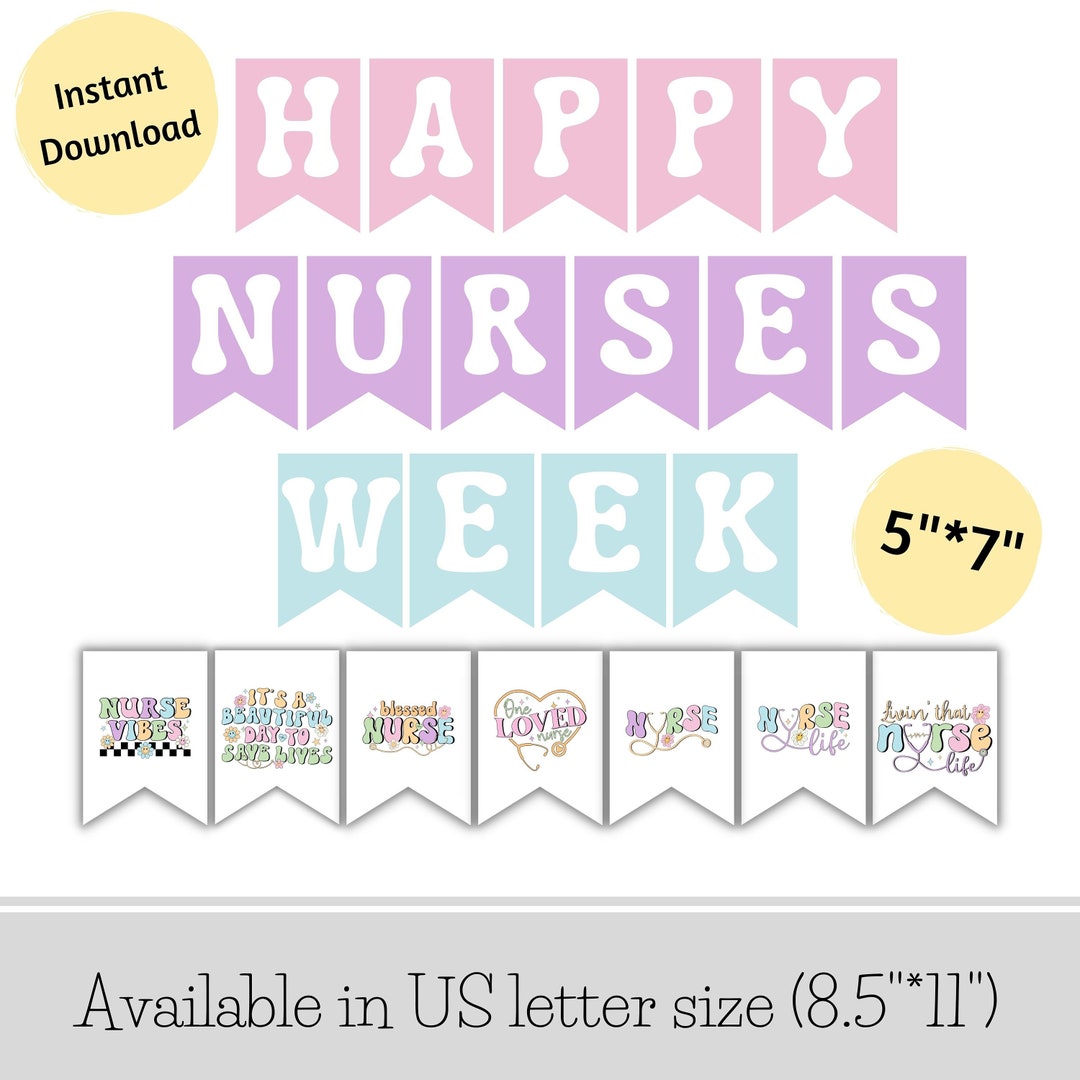 Printable Happy Nurses Week Banner, Nurse Appreciation Week Decor ...