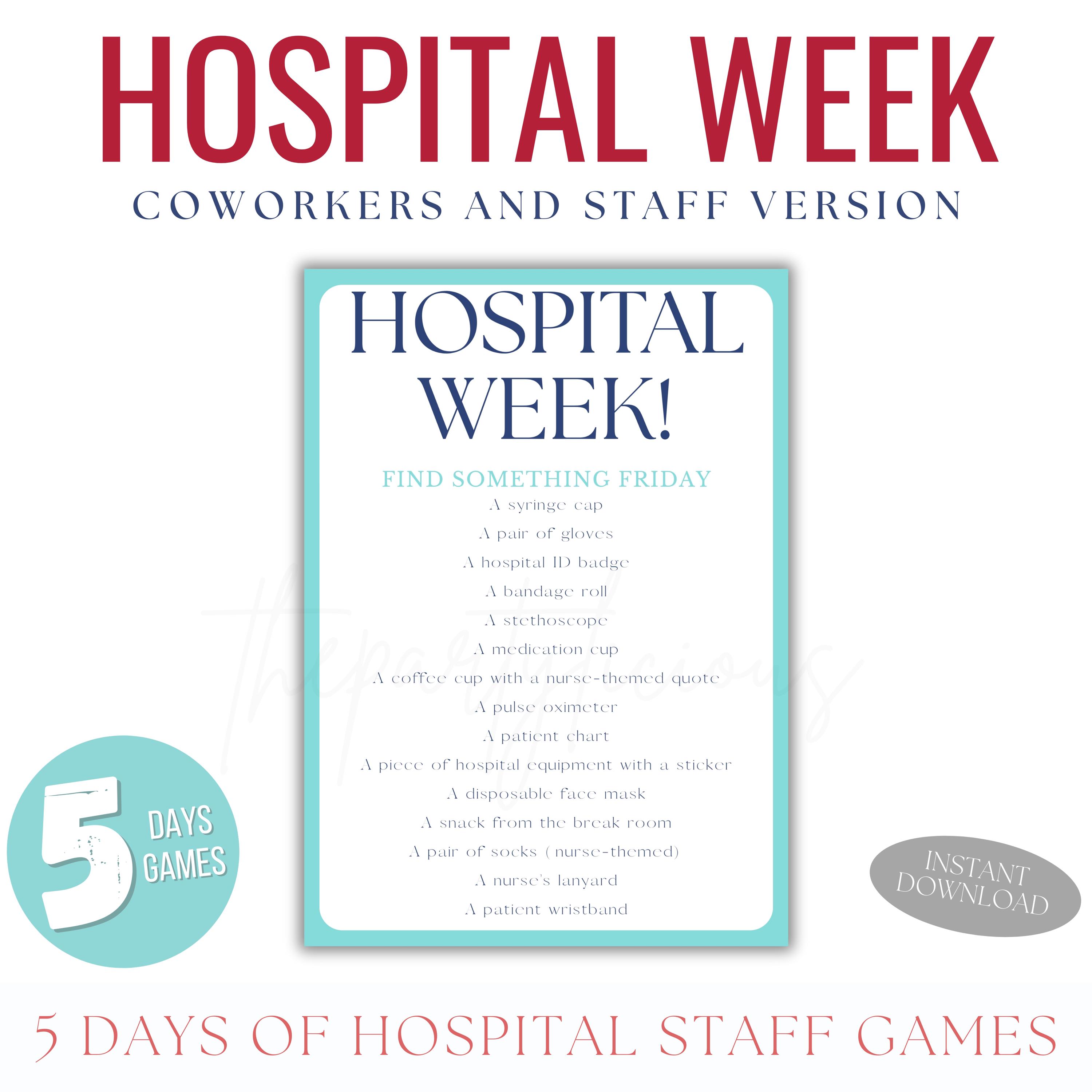 Hospital Week Game Bundle – 5 Days of Fun Games & Activities for ...