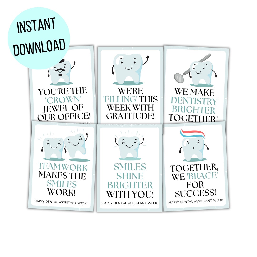 Printable Dental Assistant Week Tag, Dental Assistants Week Gift Tags ...