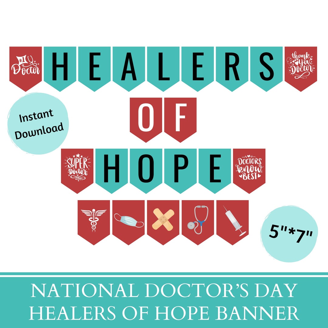 Happy Doctors Day Printable Banner, National Doctors Day Banner ...