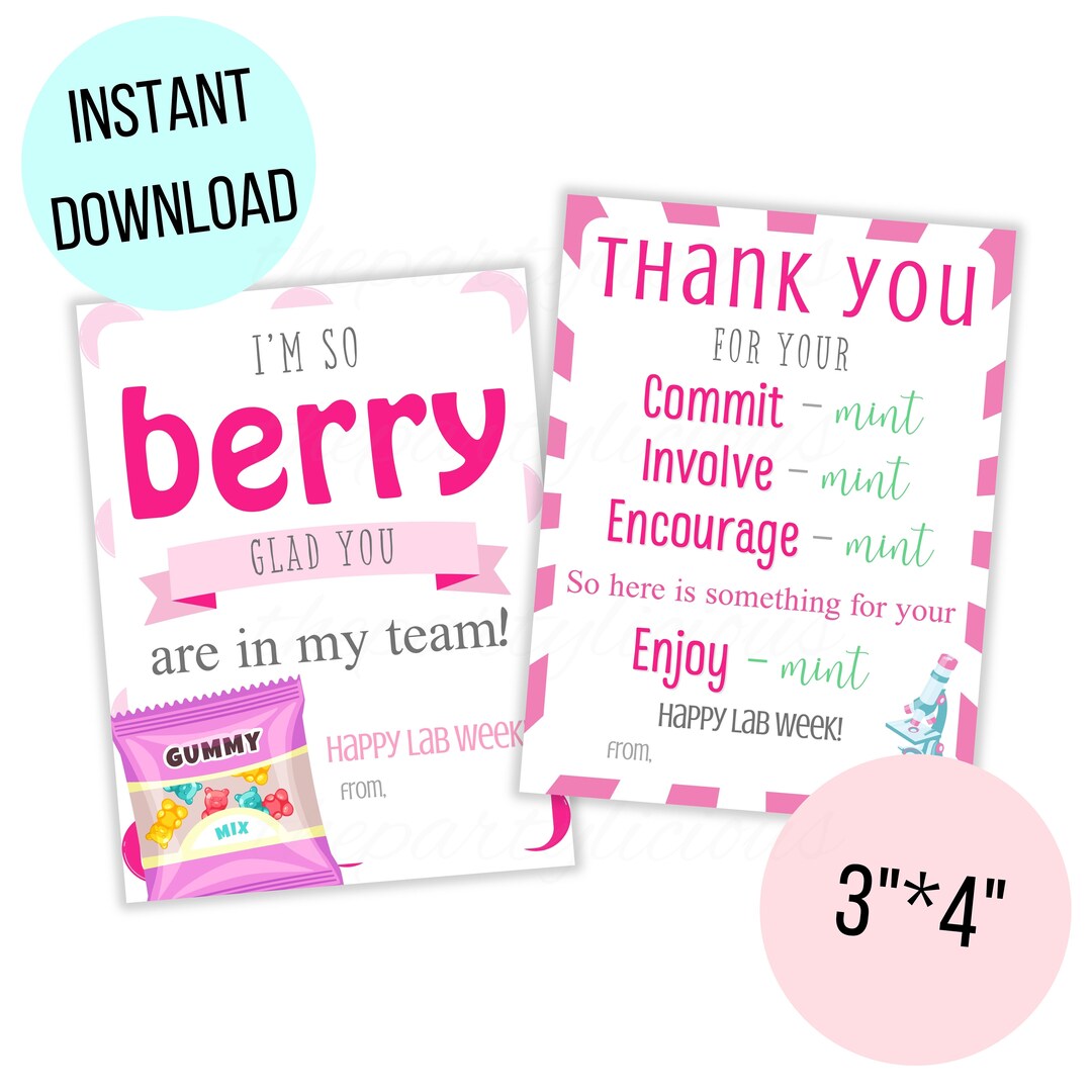 Happy Lab Week Printable Gift Tags, Medical Lab Week Appreciation Gummy ...