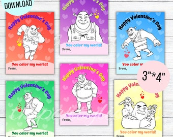 Shrek Coloring Card - Etsy
