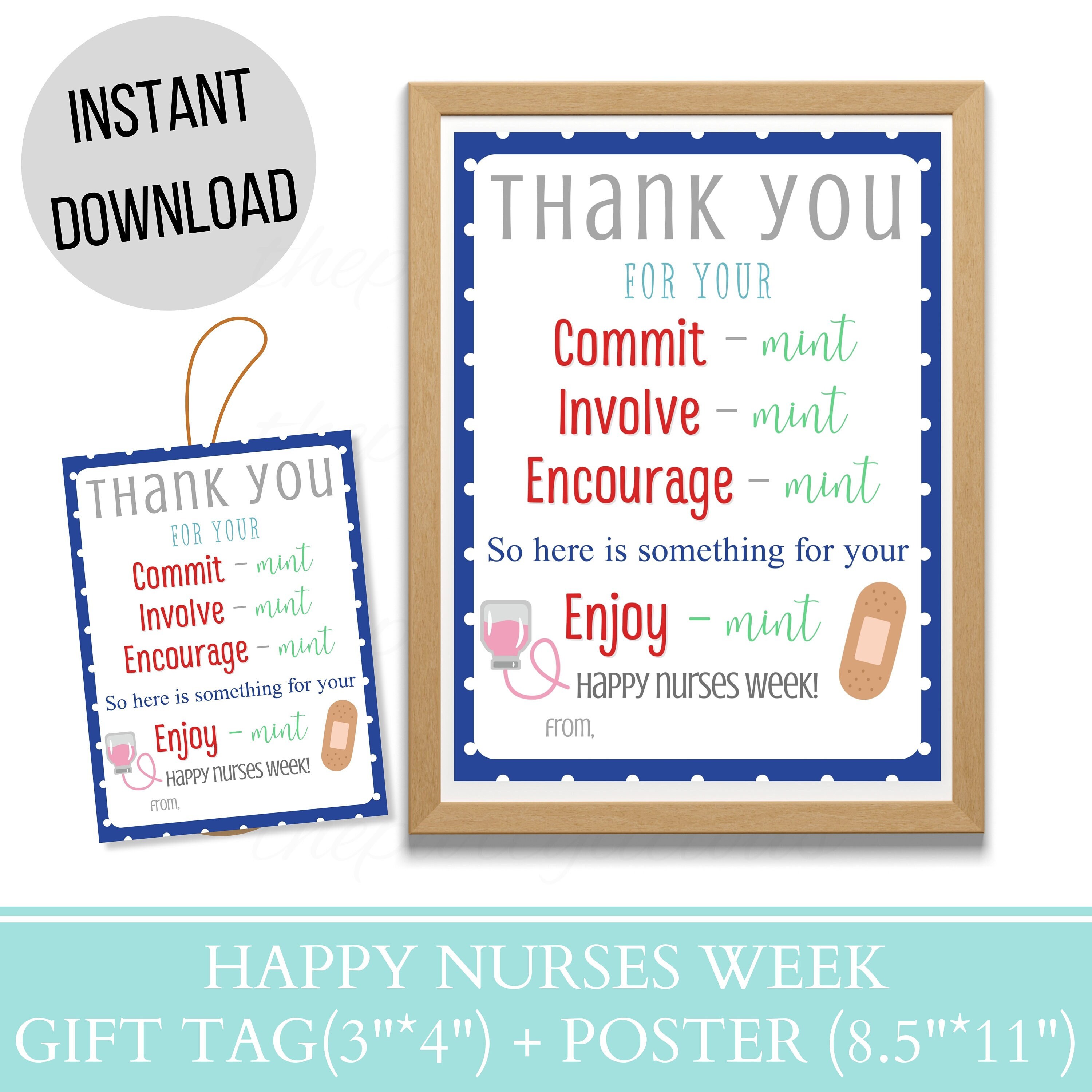 Printable Happy Nurses Week Gift Tags, Happy Nurses Week Appreciation ...