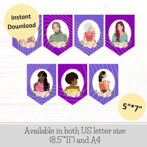 Women's Day Banner Printable, International Women's Day Banner, Happy ...