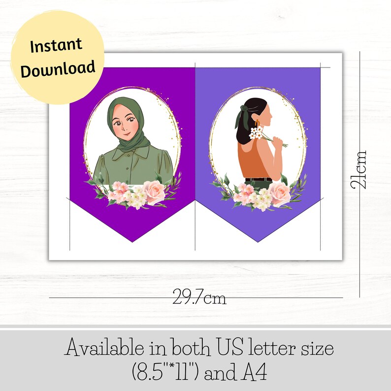 Women's Day Banner Printable, International Women's Day Banner, Happy ...