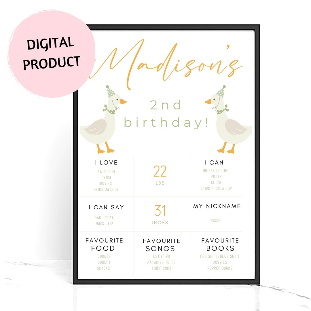 One Silly Goose Birthday Milestone Board, Goose Theme First Birthday ...