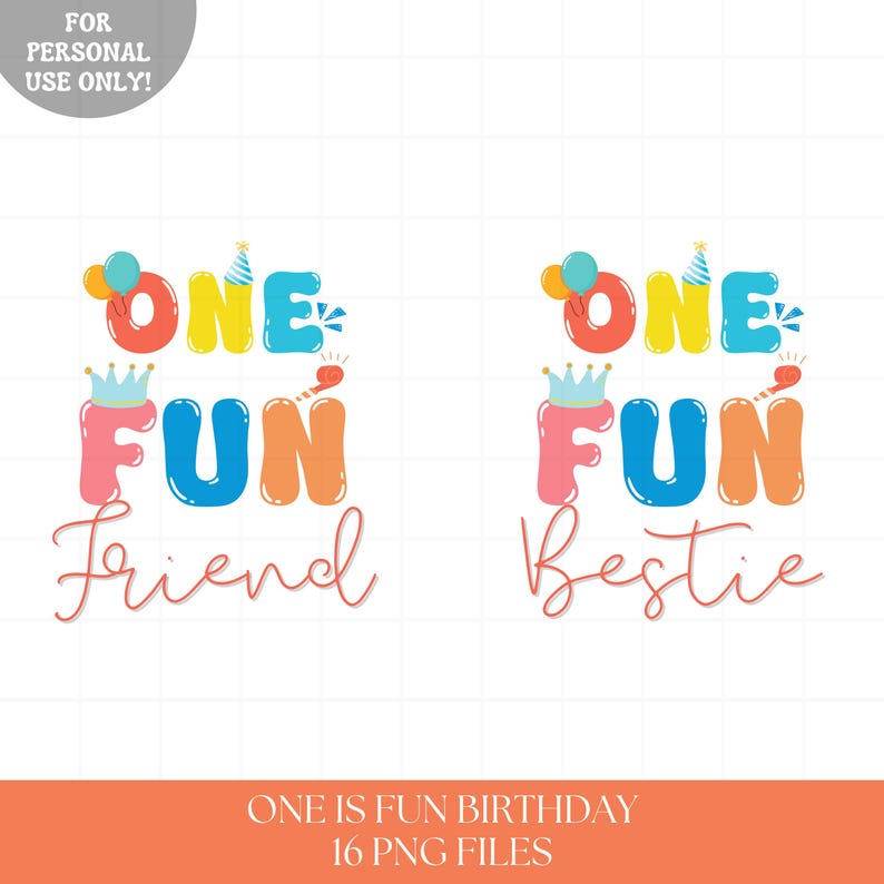 One is Fun First Birthday Shirt PNG Bundle, One is Fun 1st Birthday ...