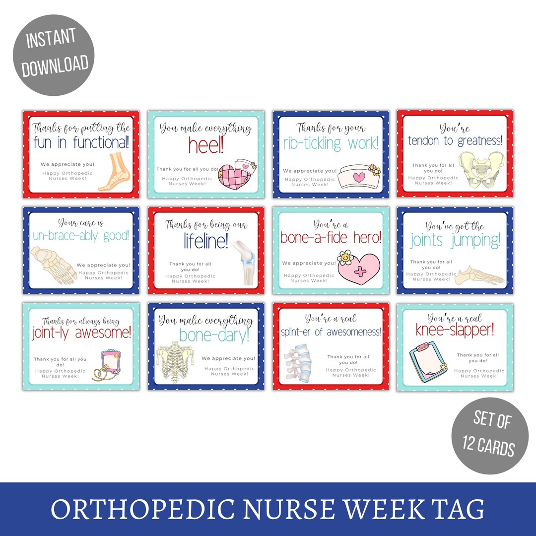 Orthopedic Nurses Week Gift Tags, Orthopedic Nurses Appreciation Week ...