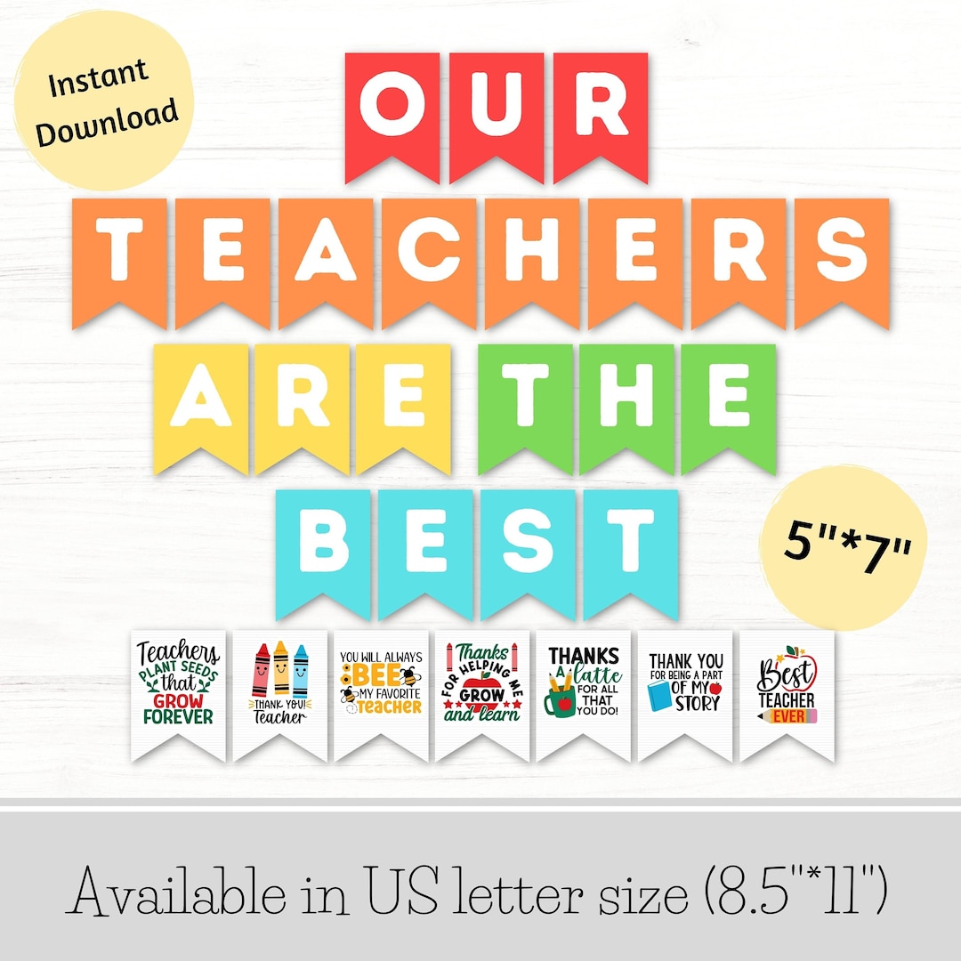 Printable Teachers Appreciation Week Banner, Thank You Bulletin Board ...