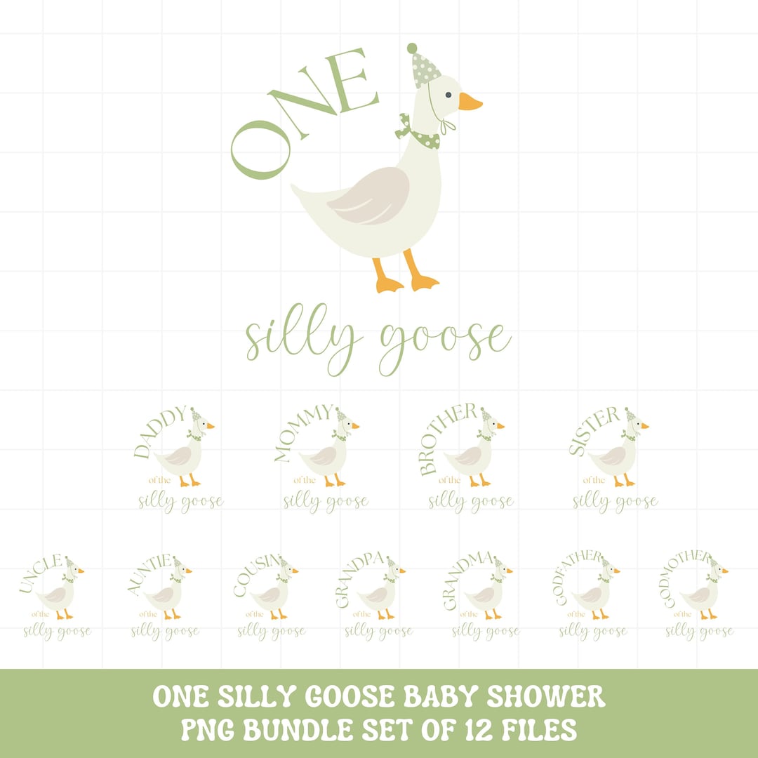 One Silly Goose Birthday Shirt PNG Bundle, Goose Theme First Birthday ...