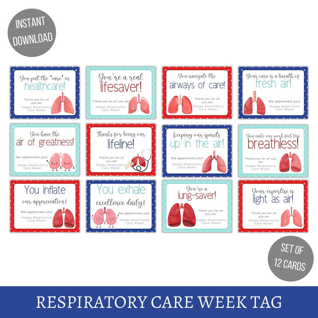 Respiratory Care Week Gift Tags, Respiratory Therapists Appreciation Week Gift Tags, Respiratory ...