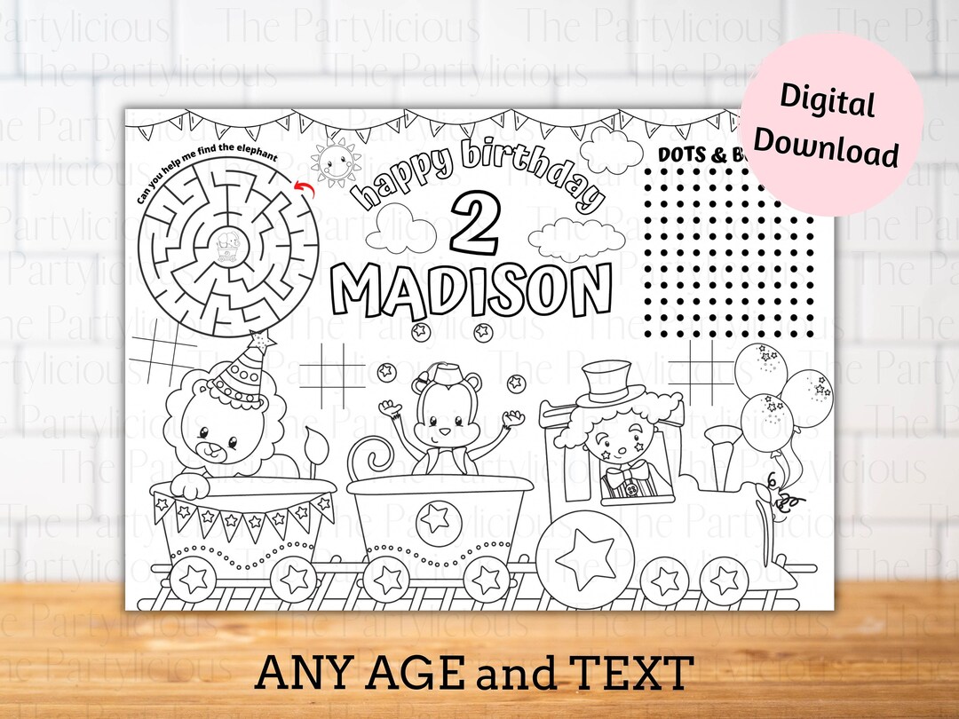 Circus Birthday Party Table Decor, Circus Party Placemats, Carnival ...