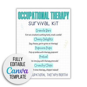 Happy OT Month 2024 Survival Kit Tag, Canva Editable Template ...
