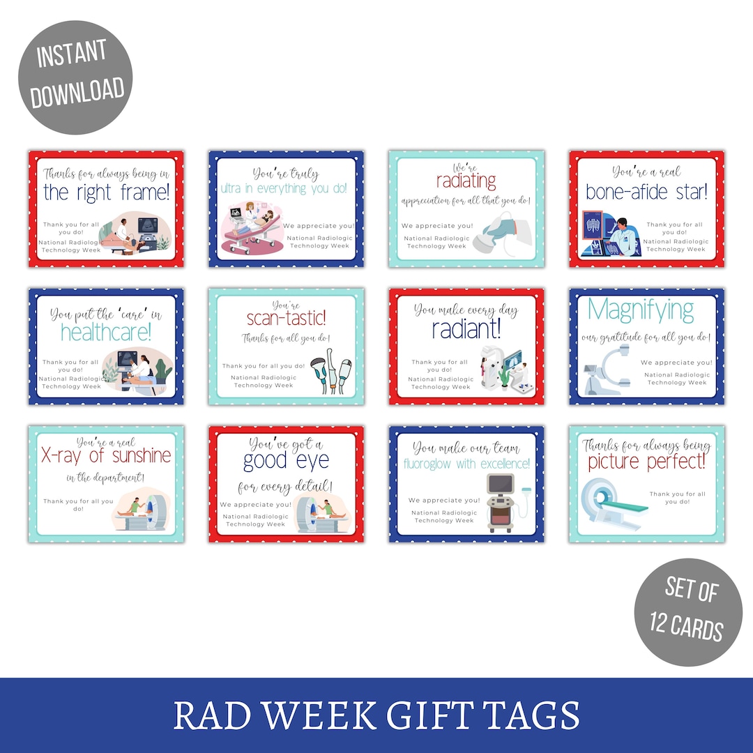 Radiologic Technologist Week Gift Tags, Happy Radiology Tech Week Gift ...