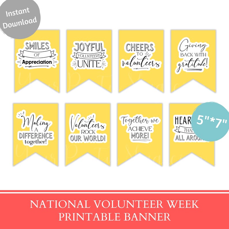 National Volunteer Week Printable Banner, Every Moment Matters ...