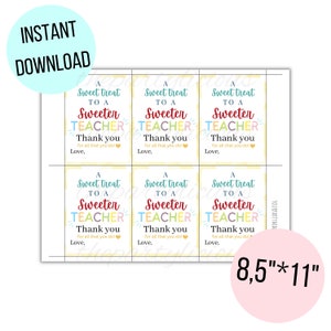 Printable Teacher Appreciation Week Candy Treat Tags, Teachers ...