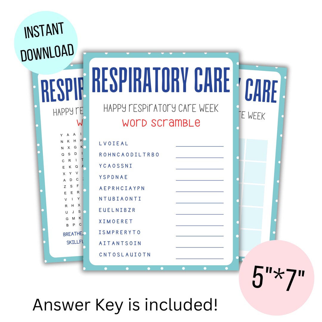 Respiratory Care Week Games Bundle, Respiratory Therapist Appreciation ...