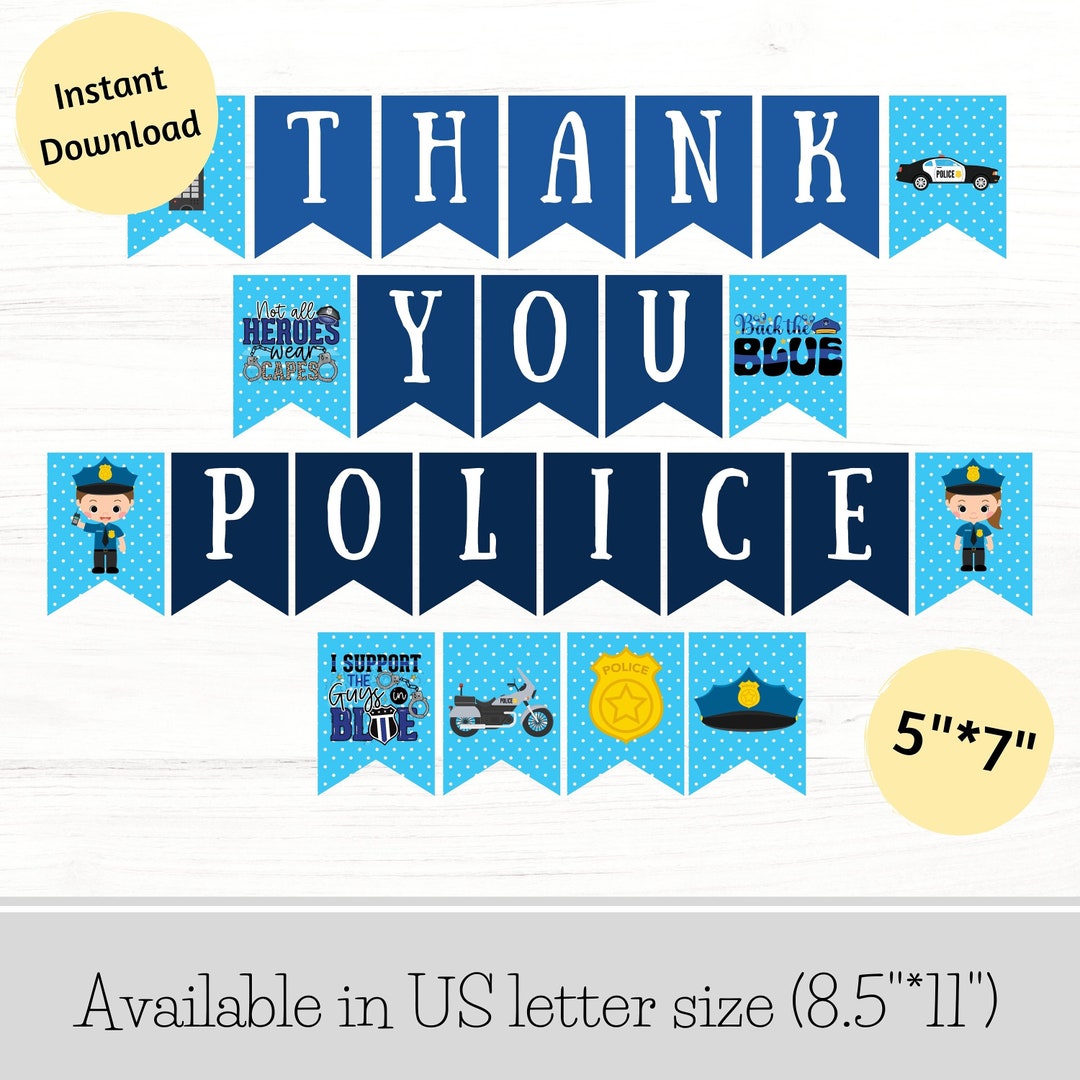 Printable Happy Police Appreciation Week Banner, Thank You Police ...