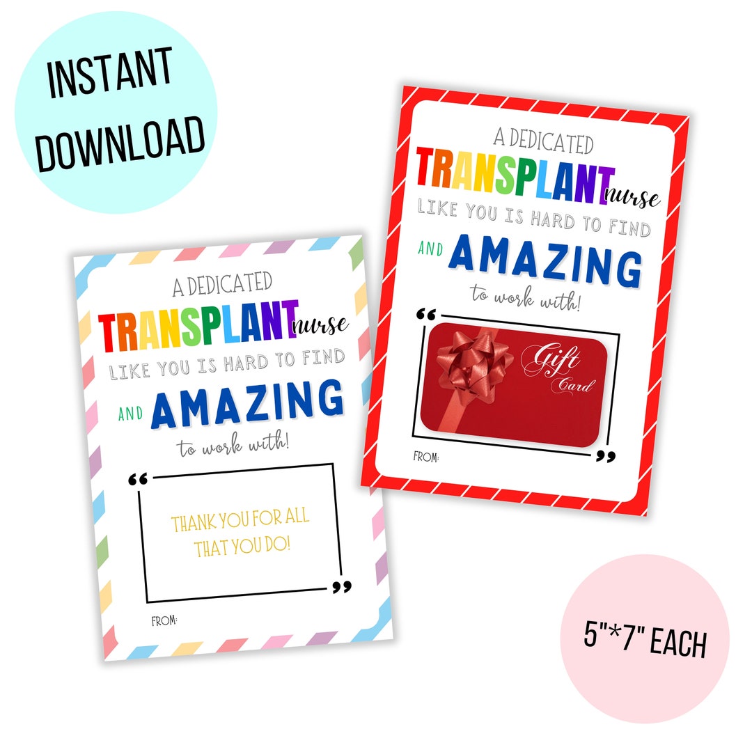 Printable Transplant Nurses Week Gift Tags, Transplant Nurse ...