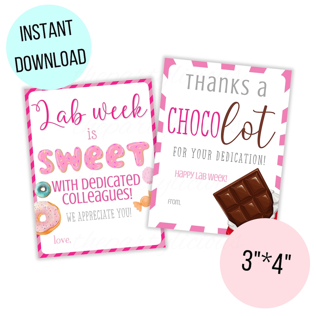 Happy Lab Week Printable Gift Tags, Medical Lab Week Appreciation Donut ...