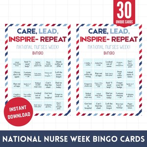 National Nurse Week Bingo Games, Printable Happy Nurse Week ...