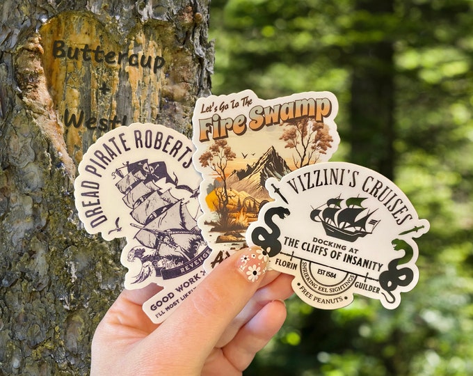 Princess Bride Sticker Pack, Set of 3, Vizzini Cruises, Fire Swamp ...