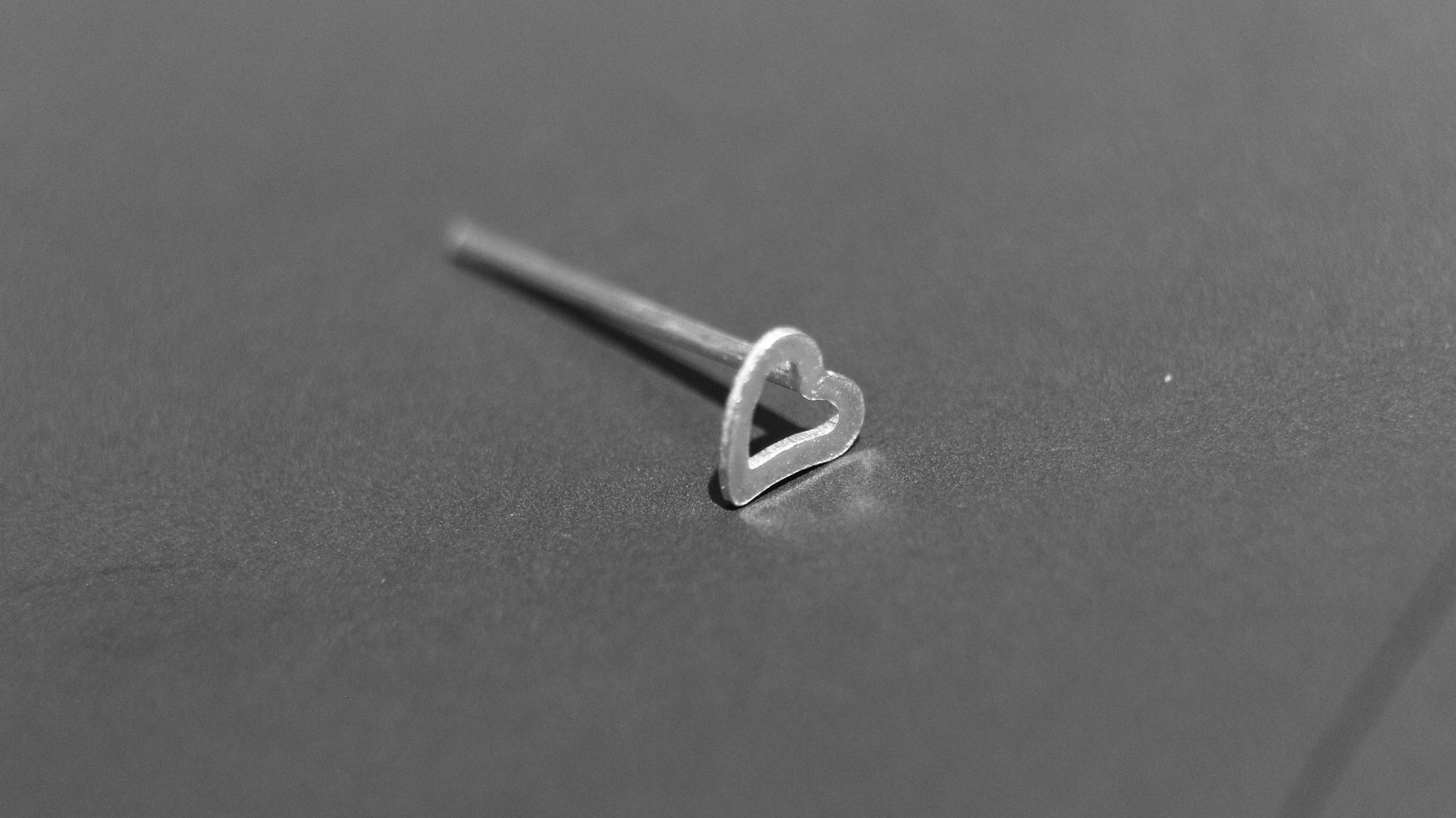 Nose Piercing Heart Made of 925 Sterling Silver 22g 0.6 Mm - Etsy