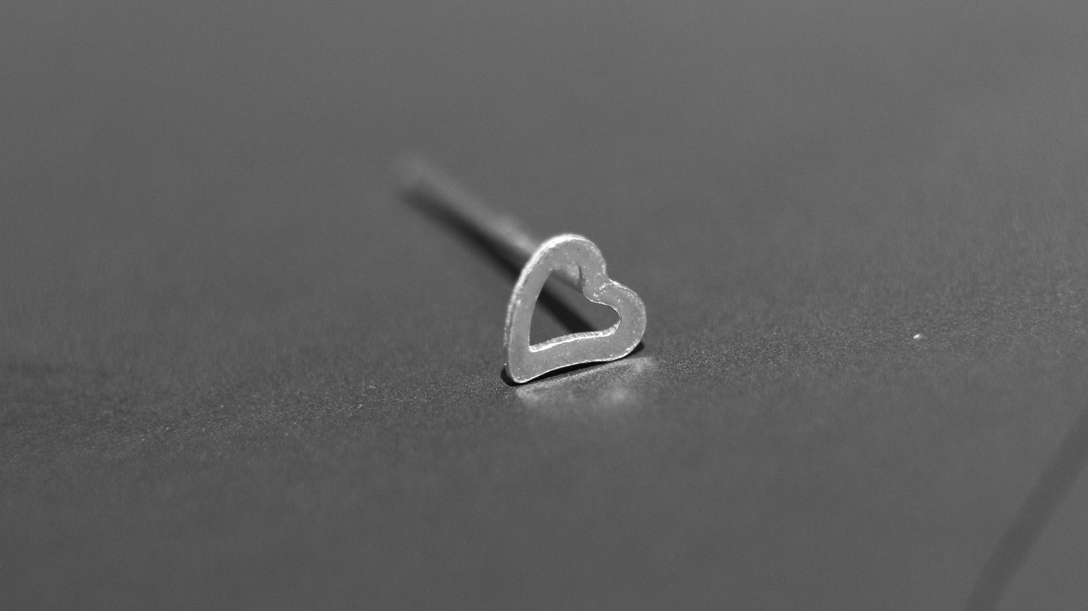 Nose Piercing Heart Made of 925 Sterling Silver 22g 0.6 Mm - Etsy