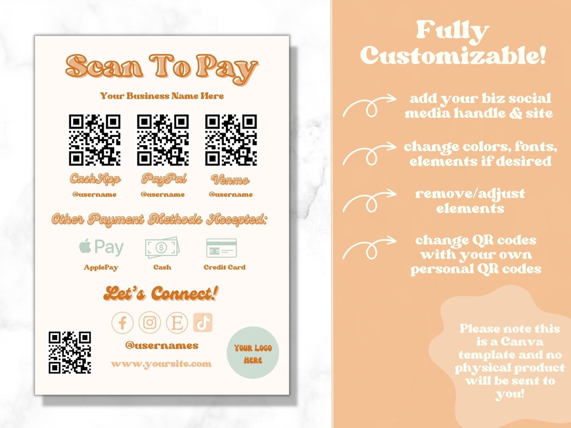 Scan to Pay, QR Code Scan to Pay Template, Printable Scan to Pay ...