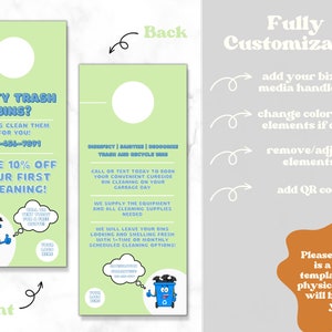 Trash Bin Cleaning Service Door Hanger Tag Canva Template | Service ...