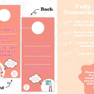 Cleaning Service Door Hanger Tag Canva Template | Door Flyer | Service ...