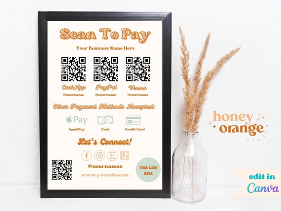 Scan to Pay QR Code Scan to Pay Template Printable Scan to - Etsy